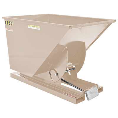 Steel Heavy Duty Self Dumping Hopper, 1 Cu Yd, 6000 lb., Beige