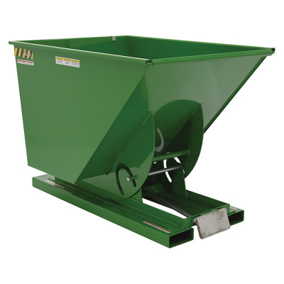 Steel Light Duty Self Dumping Hopper, 1 Cu Yd, 2000 lb., Green