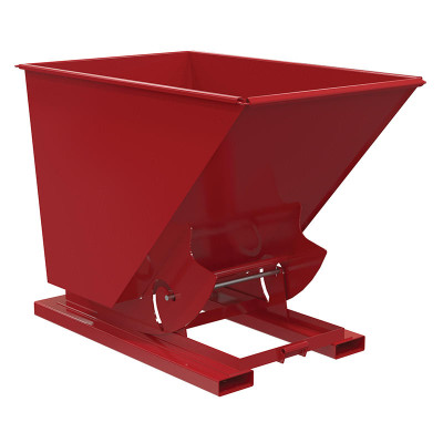 Light Duty No Bump and Dump Hopper, 1-1/2 Cu Yd, 2000 lb., Red ...