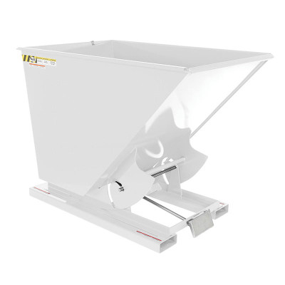 Steel Self Dumping Hopper, 1-1/2 Cu Yd, 2000 lb., White | Certified ...