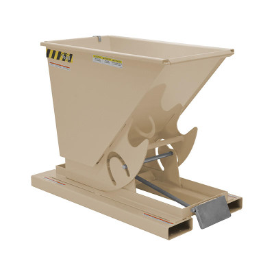 Steel Light Duty Self Dumping Hopper, 1/4 Cu Yd, 2000 lb., Beige