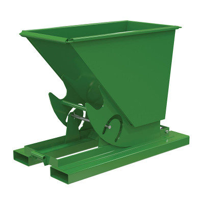 Steel No Bump and Dump Hopper, 1/4 Cu Yd, 2000 lb., Hunter Green | CMTP