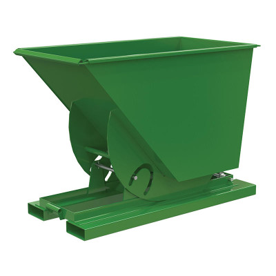 Steel No Bump and Dump Hopper, 3/4 Cu Yd, 2000 lb., Hunter Green ...