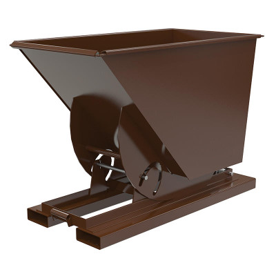 Steel No Bump and Dump Hopper, 3/4 Cu Yd, 4000 lb., Brown