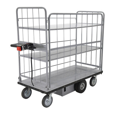 Material Handling Cart with Sides 2 Shelves, 28 x 60in, 500lb, Gray | CMTP