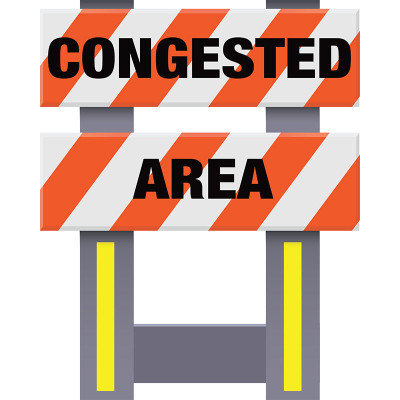 Folding Safety Barricade, "Congested Area" Orange | Traffic