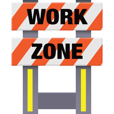 Corrugated Plastic Folding Safety Barricade, "Work Zone", Orange ...