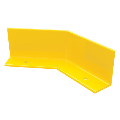Steel Floor Safety Curb 45 Degree Corner 3/8in Thick, Yellow ...