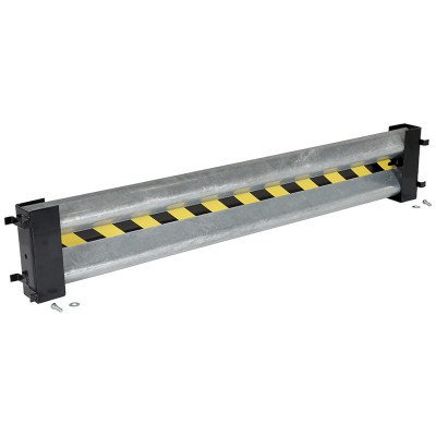 Galvanized Steel Dropin Guard Rail, 2-Ribbed, 72in Length, Gray ...