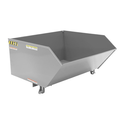 Steel Low Profile Self Dumping Hopper, 1 Cu Yd, 4000 lb., Gray