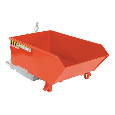 Low Profile Self Dumping Hopper, 1/4 Cu Yd, 6000 lb., Orange
