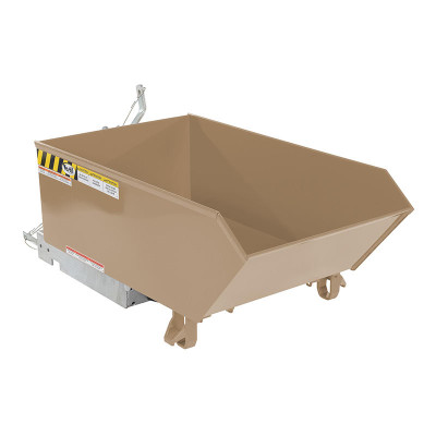 Steel Low Profile Self Dumping Hopper, 1/4 Cu Yd, 2000 lb., Tan