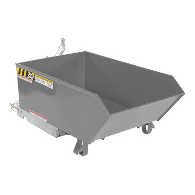 Steel Low Profile Self Dumping Hopper, 1/4 Cu Yd, 4000 lb., Gray