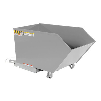 Low Profile Self Dumping Hopper, 1/2 Cu Yd, 2000 lb., Silver