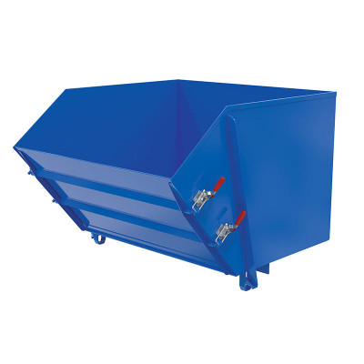 Self Dumping Hopper, Fold Down Front 1-1/2 Cu Yd, 6000 lb., Blue ...