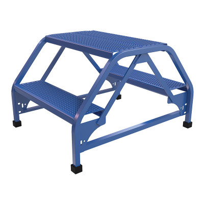 Double Sided Ladder 2 Perforated 23-9/16in Step Width, 350lb, Blue ...