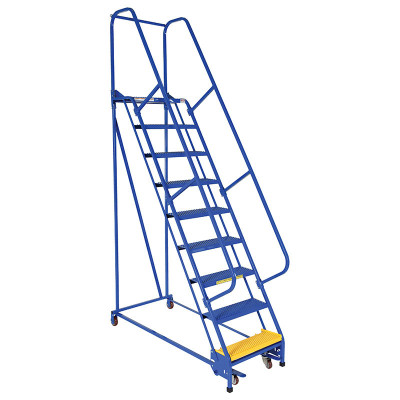 Slope Ladder 58 Degree 9 Perforated 23-9/16in Step, 350lb, Blue