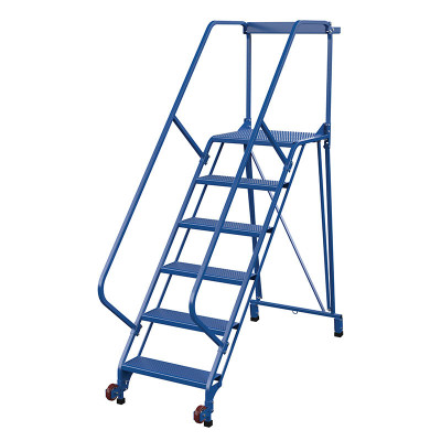 Tip-N-Roll Ladder, 50 Degree, 6 Straddle Perforated, 24in Width