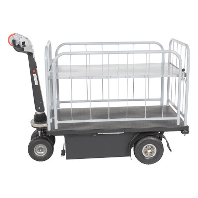 Traction Drive Cart, Side Load 1 Shelf 59 x 28 x 44in, 750lb, Blk