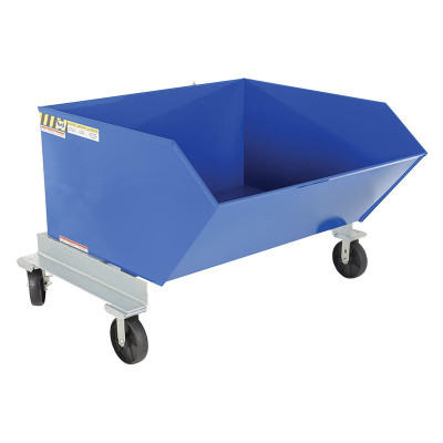 Steel Portable Tilting Hopper, 1 Cubic Yard, 2,000 lb., Blue ...