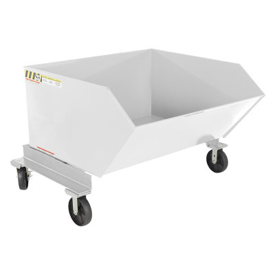 Steel Portable Tilting Hopper, 1 Cubic Yard, 2,000 lb., White | CMTP