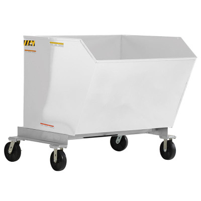 Steel Portable Tilting Hopper, 1-1/2 Cubic Yard, 2,000 lb., White | CMTP
