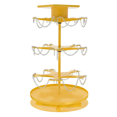 5 Gallon Pail Carousel Rack, 15 Pails 350 lbs. Per Shelf, Yellow