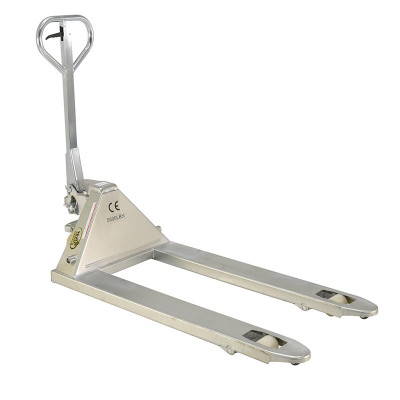 Zinc Coated Pallet Truck 61in x 27in x 48in 5500 lb., Silver