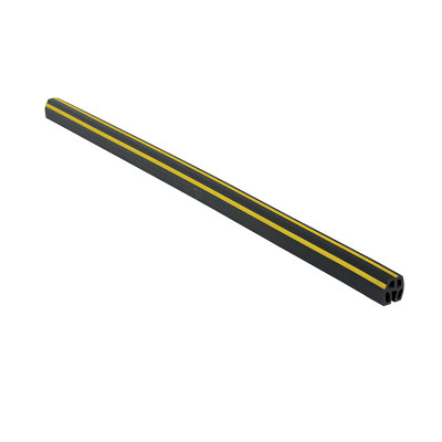 Rubber PVC Edge Guard 3/8in x 3/4in Slot, Black / Yellow | CMTP