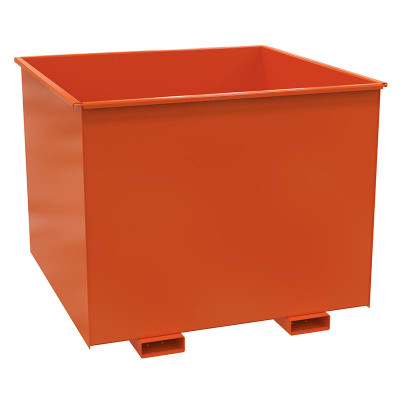 Steel Rotating HD Box Hopper, 2-1/2 Cu Yd, 6,000 lb., Orange