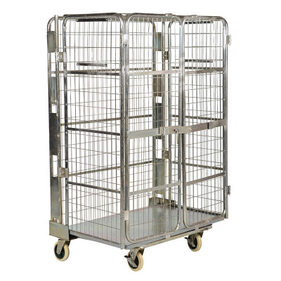 Foldable/Nestable Roller Container 1 Shelf 30 x 43-1/2 x 69in 660lb ...