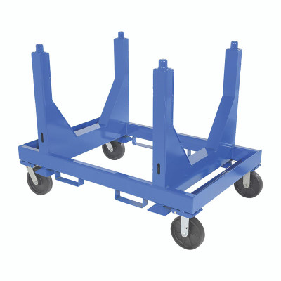 V Bottom Stackable Material Cart, 36 x 54 x 40in, 5000lb, Blue | CMTP