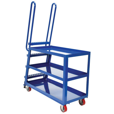 Cart On Casters 56-1/8 x 21-7/8 x 74-7/16in, 1,000lb, Blue