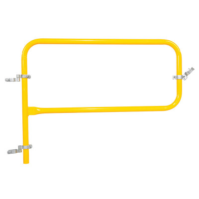 Steel Pipe Safety Railing Gate, P-Shaped, 48in x 36in, Yellow | CMTP
