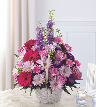 Pastel Peace Basket - Oak Farms - Flower Outlet Inc