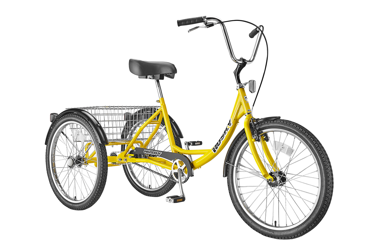 Husky Bicycles T-124c Industrial Tricycle with Rear Basket – Heavy Duty ...