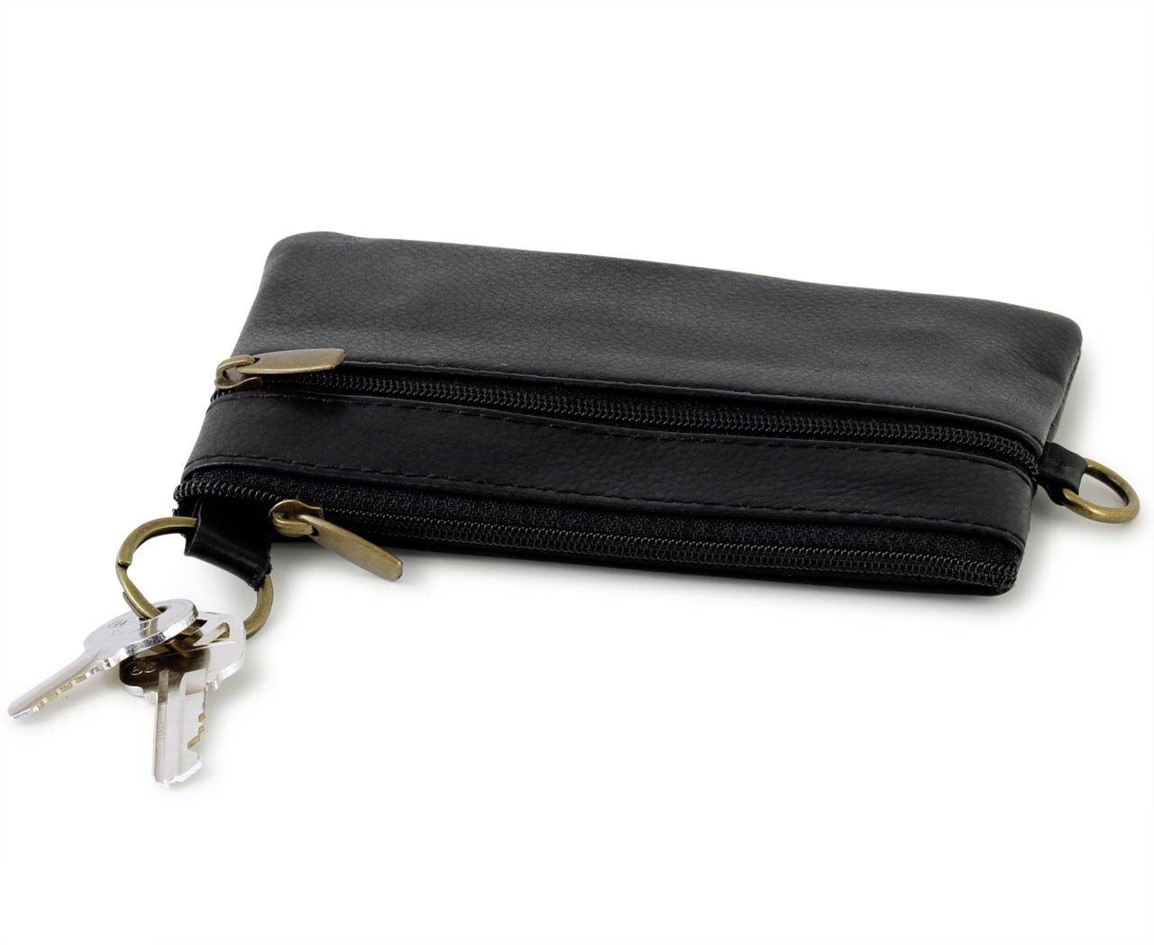 Leather Coin Purse with Key Ring