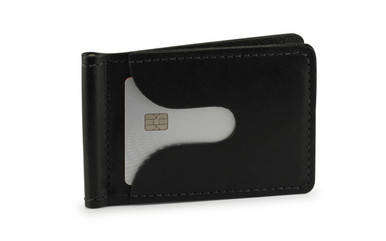 Leather Money Clip with External Card Pockets