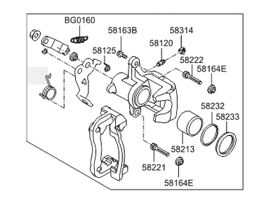 Hyundai 58310-2VA35 Caliper Kit-Rear Brake,LH-UAE