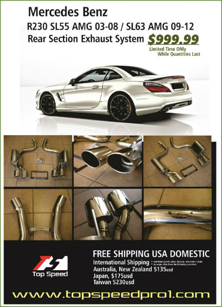 Mercedes Benz R230 SL55 AMG 03-08 / SL63 AMG 09-12 Rear Section Exhaust ...