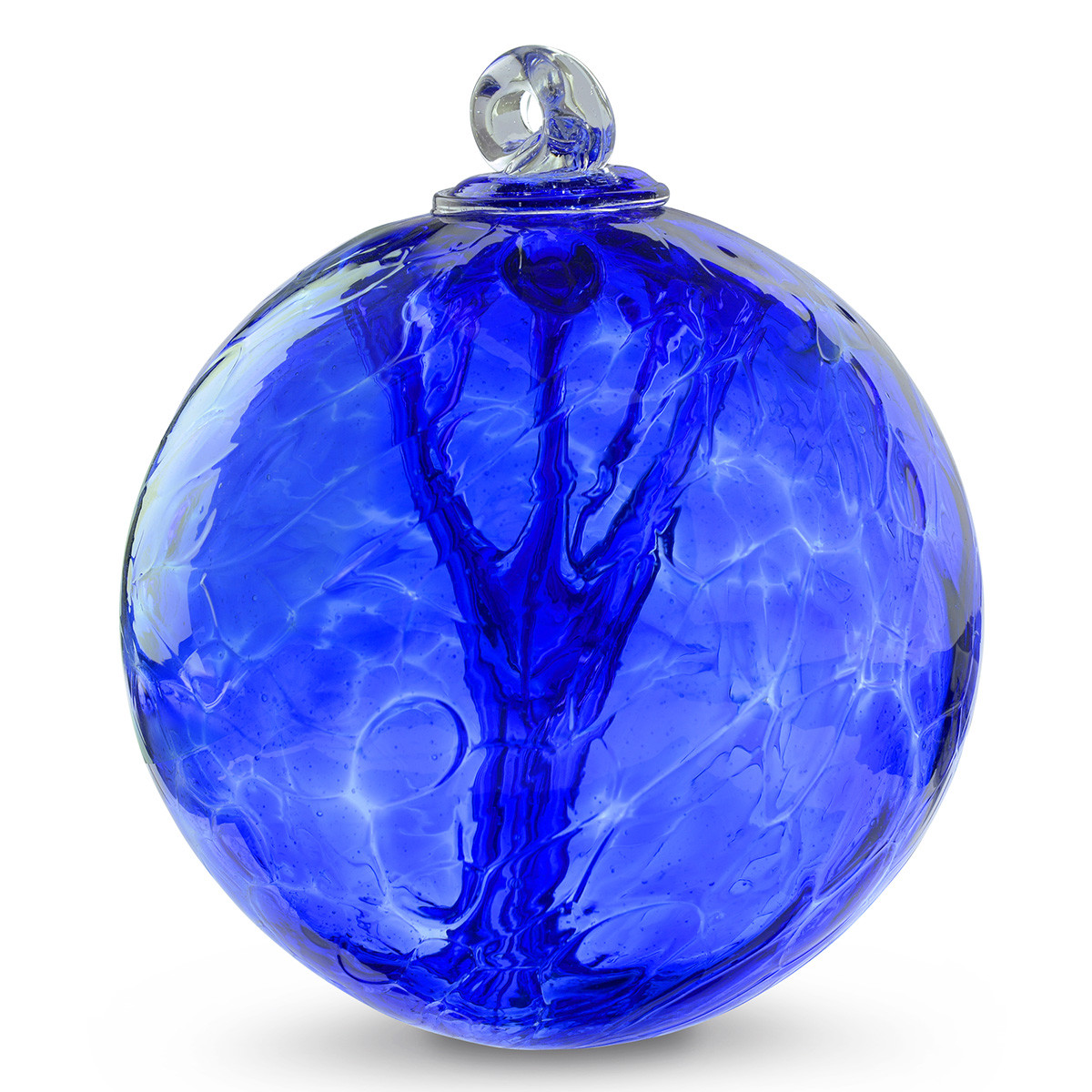 Witch Ball Iridescent Sari Blue 6 Inch - Iron Elegance