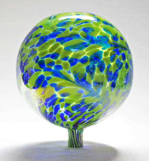 Blue & Green 12 Inch Gazing Ball (Gecko) - Iron Elegance