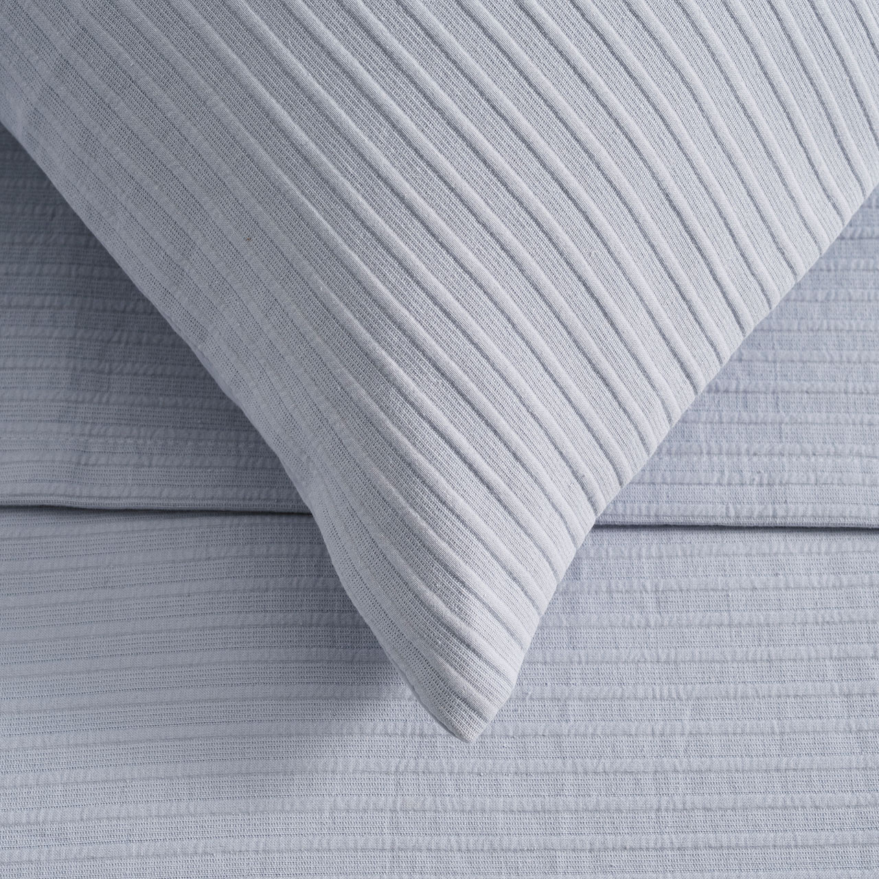 Luxury Cotton Rib Coverlet - Silver Ice | Canningvale