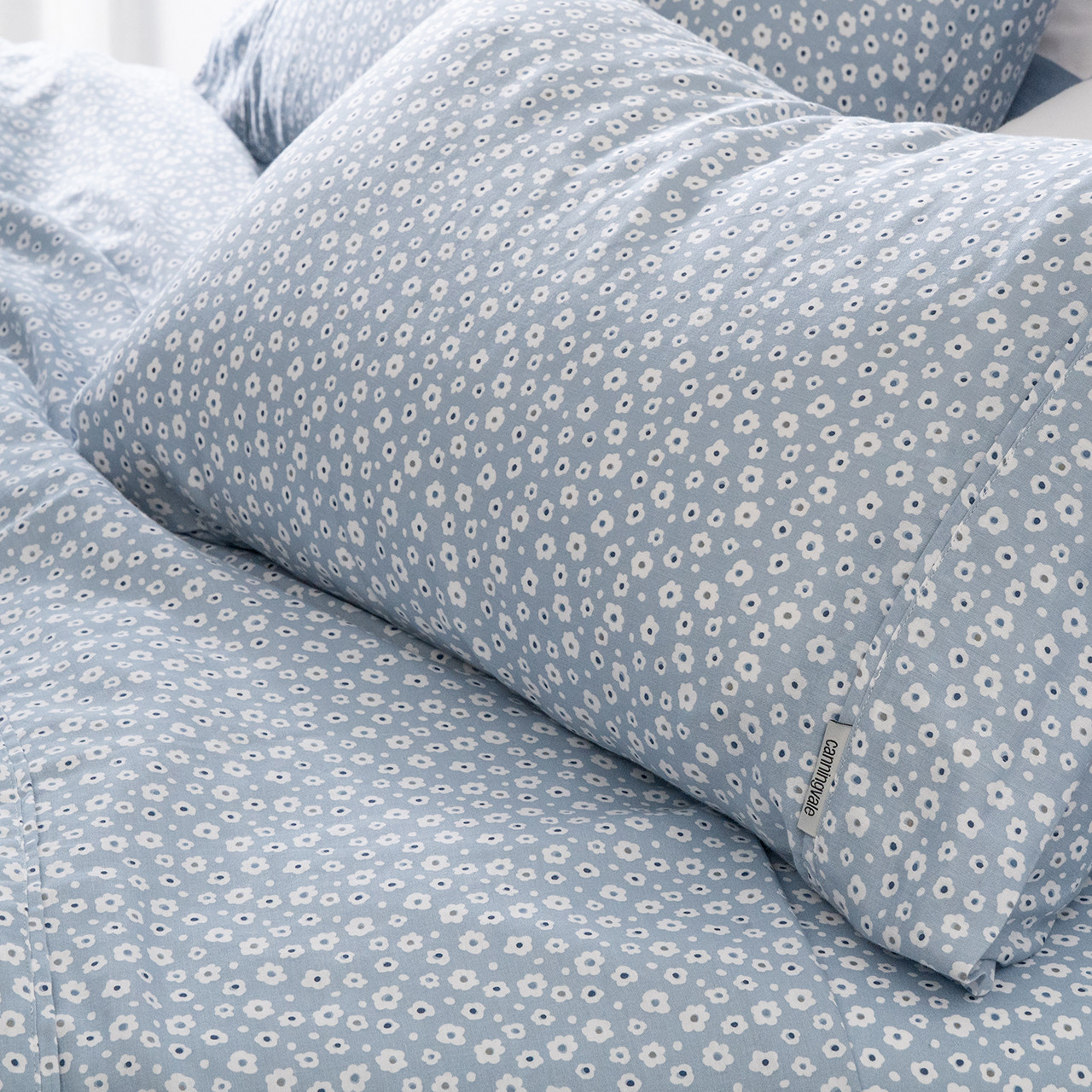 Modella Meadow Sheet Set - Chambray | Canningvale