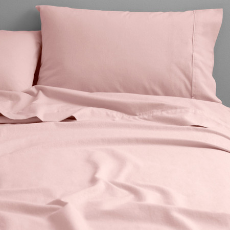 CoziCotton Flannelette Blush Pink Sheet Sets | Canningvale