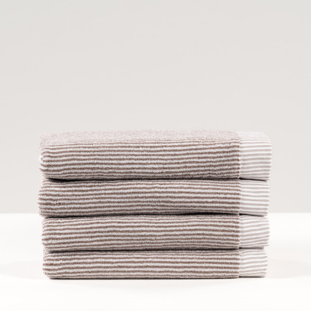 Moda Stripe Extra Large Hand Towel - Mocha | Canningvale