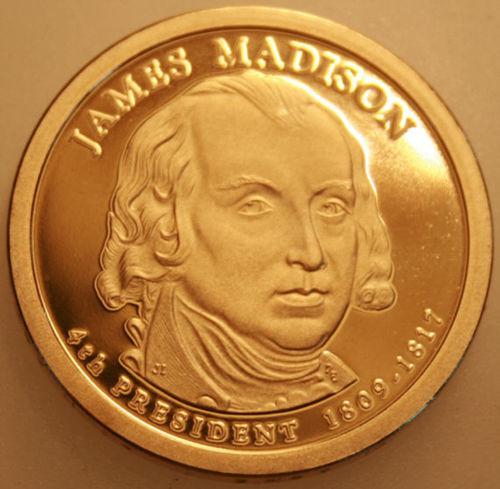 2007-S Presidential Dollar Proof James Madison JM Golden - Quality ...