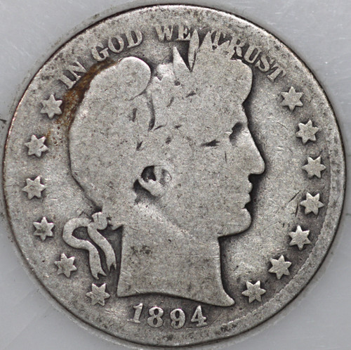 1894-O Barber Half Dollar 90% Silver, 100+ years Old As Shown [SN01] - Quality Collectible Coins
