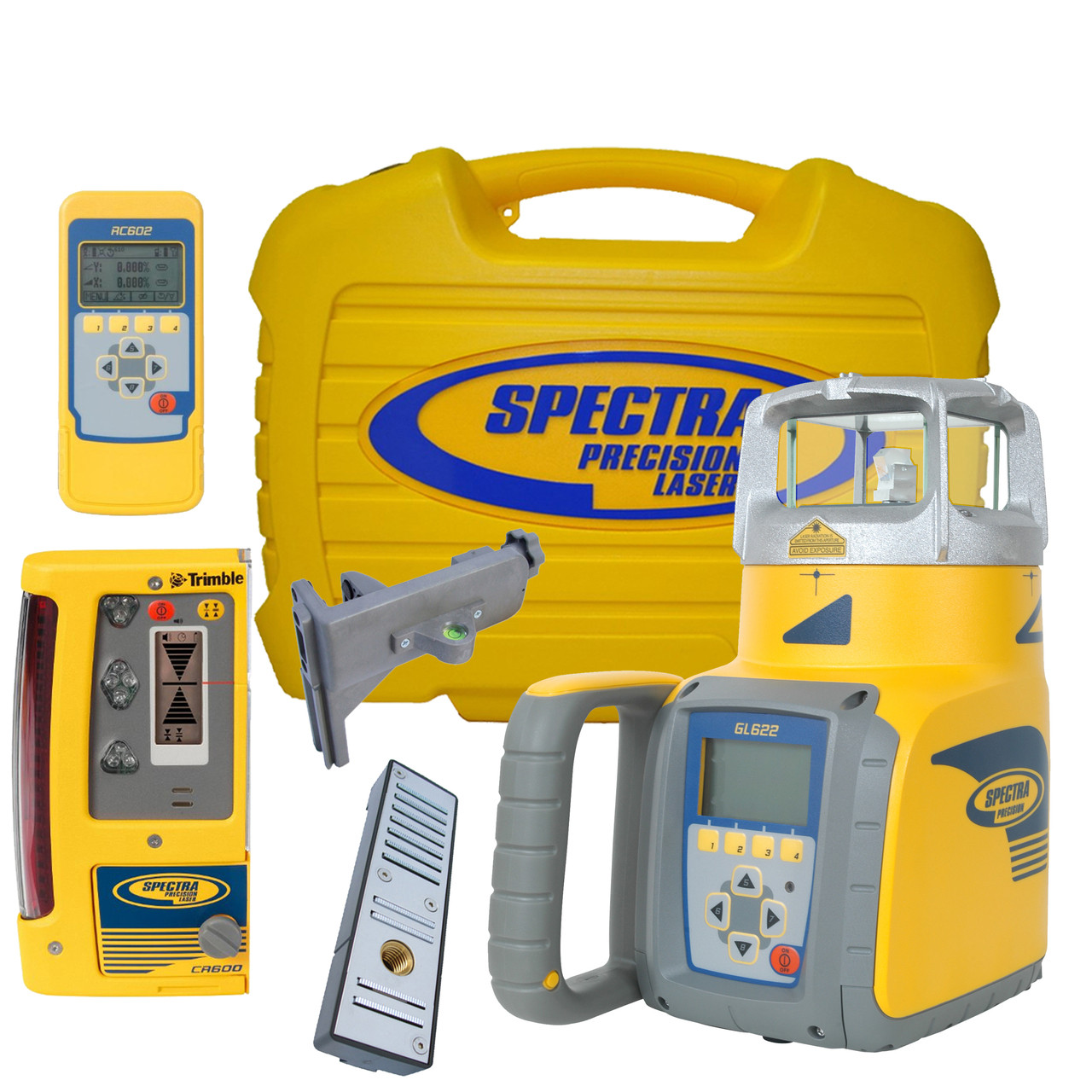 Spectra Precision GL722 Dual Grade Laser with CR600 Receiver and RC703 ...