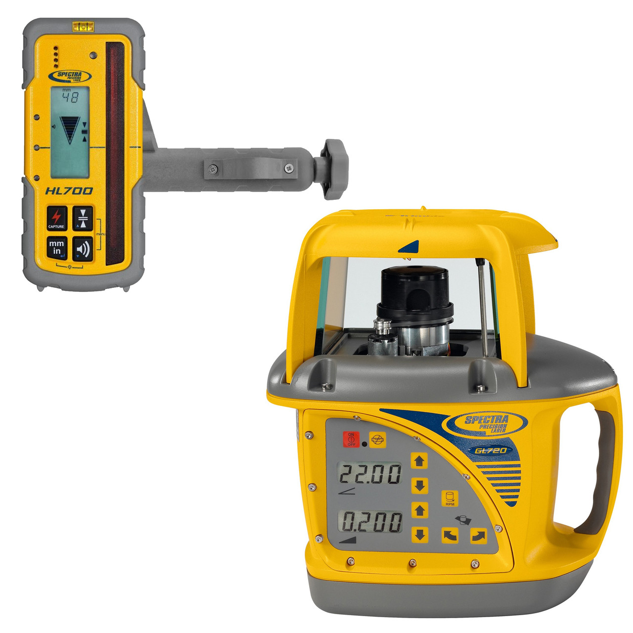 Spectra Precision CTO-GL720 Dual Grade Laser Package with HL700 ...